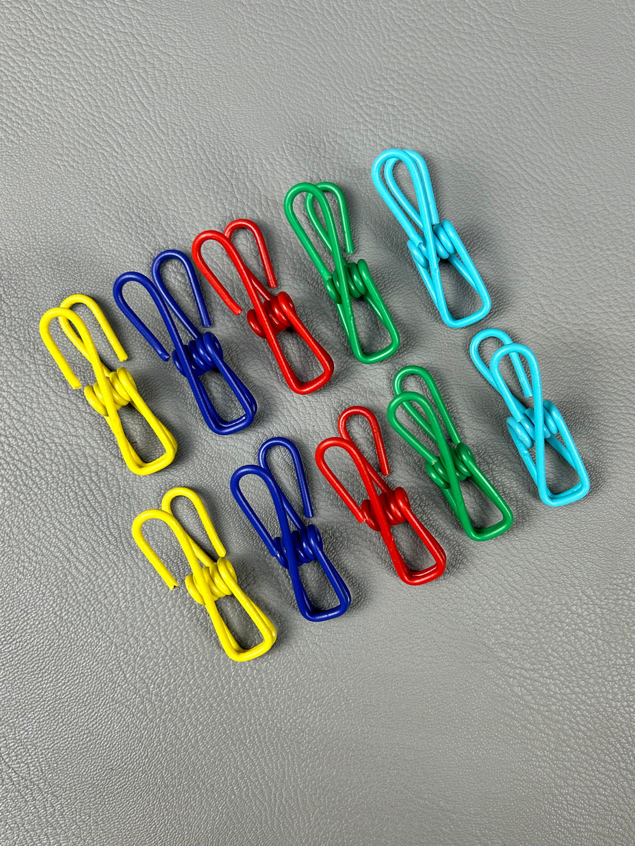 Pack of 10 Multicolor Stainless Steel Clothes Drying Clips – The Cut Price